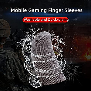 Finger Sleeves for Mobile Game, Anti-Sweat Extremely Thin Full Touch Screen Sensitive Finger Set (Pack of 6 Pairs, Gray), silver