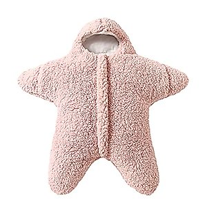 Baby Warm Sleeping Stroller Blanket Soft Thick Fleece Sleeping Bag Windproof Starfish Fleece Warm Snowsuit for 0-6 Months Boys Girls