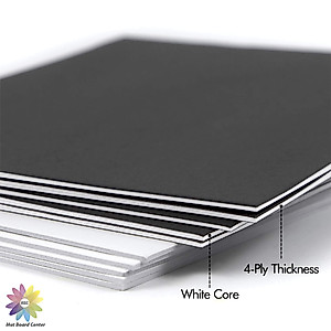 Mat Board Center, Pack of 10 5x7 Uncut Matte Boards, White and Black Backing Mat Boards for Prints, Frames, Photos, Crafts
