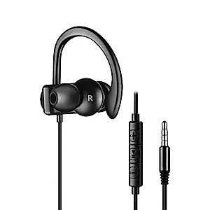 C G CHANGEEK Single Earbud, One Ear Sport Earphone with Hook, Mono Headphone with Mic and in-line Control for Safe Driving, Biking, Running, Gaming and Working, for Right Ear Wearing Only, CGS09