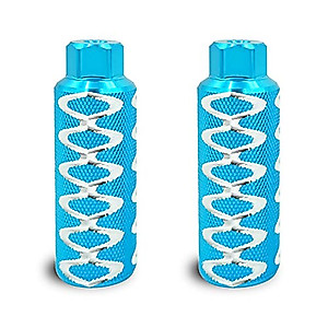 Vansa 1 Pair 3/8 inch - 26 Teeth Aluminum Alloy with Electroplated Finishes Bike Pegs for Adults Mountain Bike BMX Equipment (Blue)