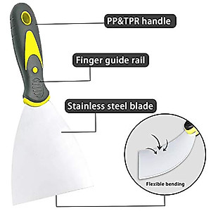 Listenman Putty Knife Set, 4 PCS (2,3,4,6 inch) Spackle Putty Knives, Metal Scrapers, Putty Scrapers for Drywall, Putty, Decals, Wallpaper, Baking, Patching and Painting