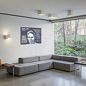 Famous Physicist Marie Curie Portrait Art Poster Canvas Poster Bedroom Decor Office Room Decor Gift Frame-style 20x16inch(50x40cm)