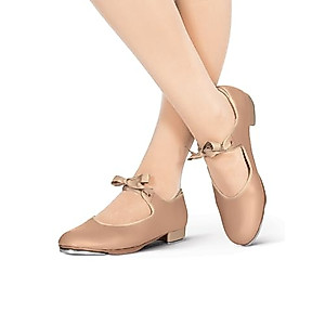 Theatricals Womens Tap Star Ribbon Tie Elastic Tap Shoes Patent 04.5M T9015