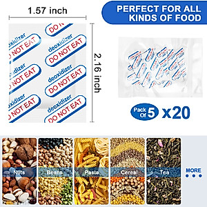 500cc Oxygen Absorbers for Food Storage - 100 Count (20x Packs of 5) - for Long Term Food Storage & Survival, Mylar Bags, Canning, Harvest Right Freeze Dryer, Dehydrated, and Preserved Foods