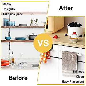 4 Pcs Cabinet Door Towel Bar, Dish Towel Rack for Cabinet, Stainless Steel Kitchen Towel Holder, Over The Door Hand Towel Hanger for Kitchen Bathroom Cupboard (White)