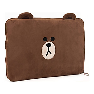 GUND LINE Friends Brown Zippered Computer Laptop Soft Case, 10.5”H x 15”W