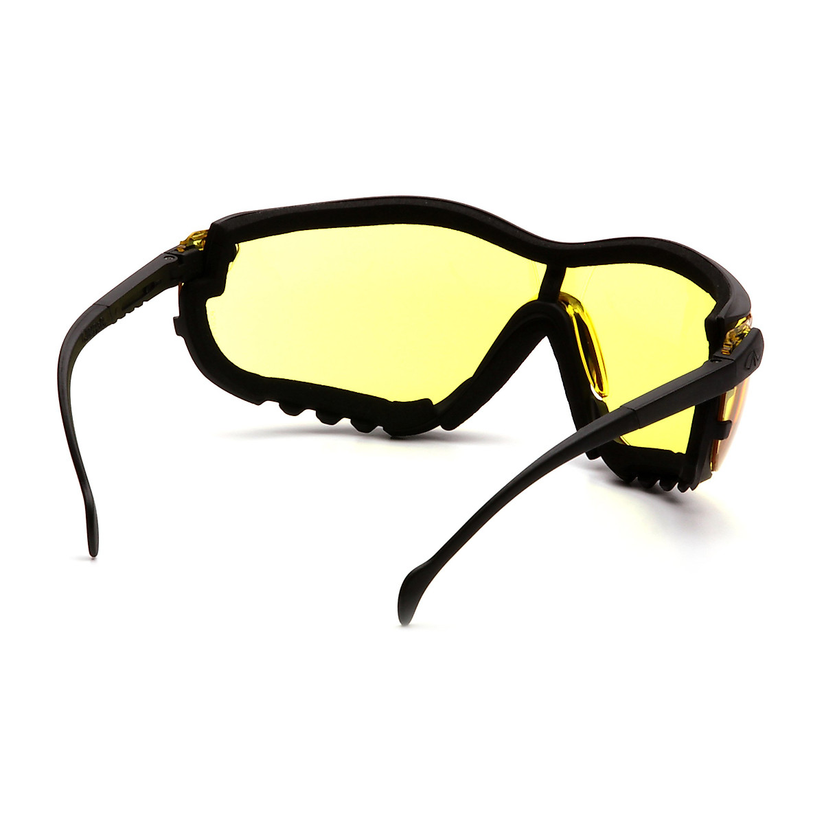 Pyramex V2G Safety Glasses, Black Frame/Amber Anti-Fog Lens
