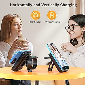 Lyare Magnetic Wireless Power Bank - 10000mAh 3 in 1 Wireless Charging Station PD 18W Fast Wireless Mag-Safe Charger Battery Pack for iPhone 14 13 12 Pro, iWatch Ultra/8/7/6/5/4/3/2（Only iWatch）