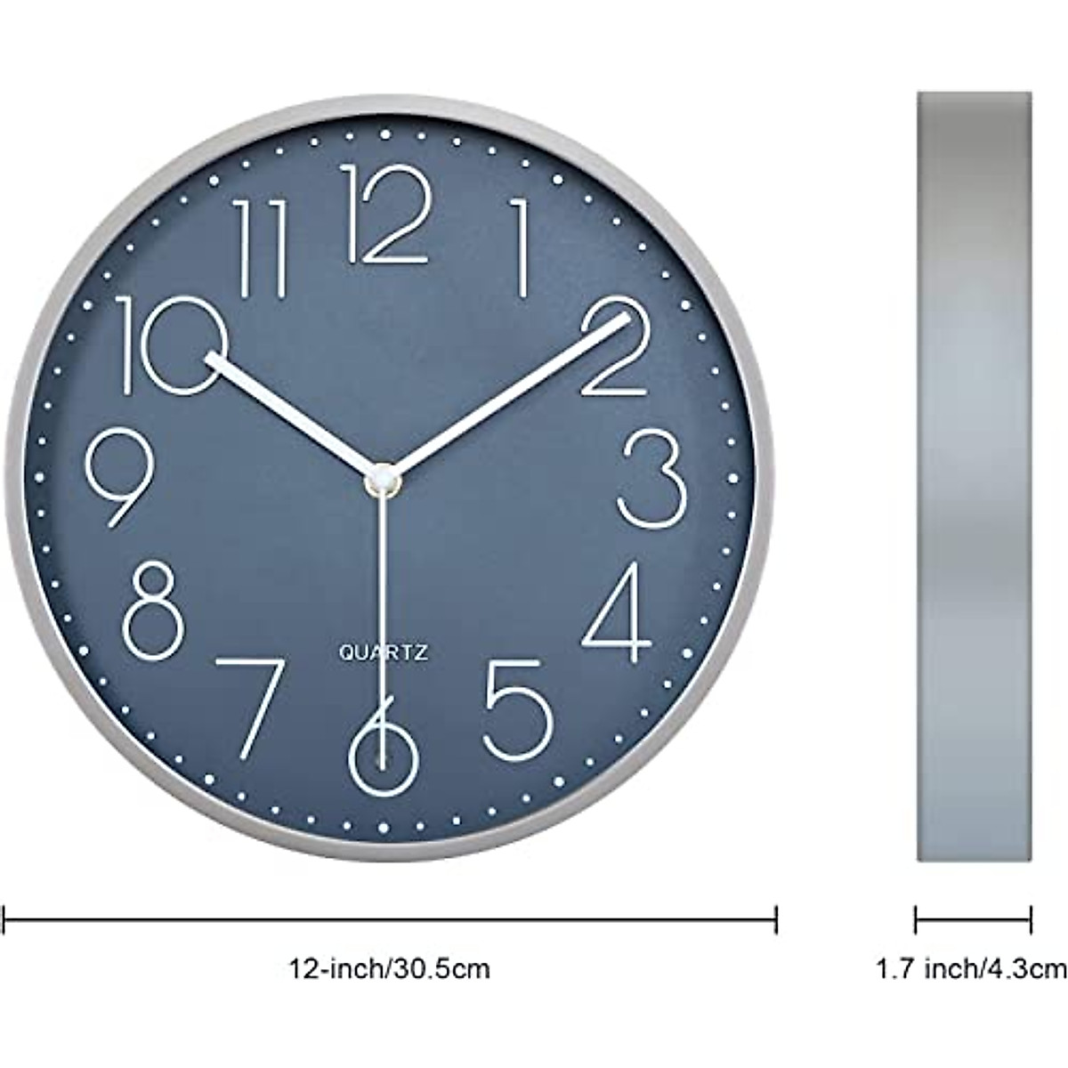 LOMANDA Night Light Wall Clock, 12 Inch Silent Battery Operated Clock for Living Room, Bedroom, Office, Glow in The Dark Large Digital Display Wall Clock, Sound Sensor and Adjustable Brightness