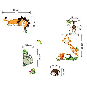 MLM Lovely Giraffe Monkey Rhinoceros Lion Zoo Zoological Ggarden Art Wall Stickers Decal for Nursery Home Decor Children Courtyard Baby Room