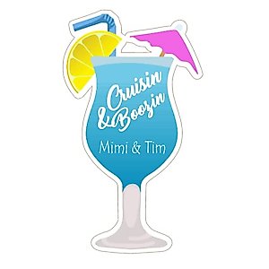 Blue Cruisin Drink Magnet Customized for your Stateroom Door on your Disney Cruise, Carnival, Royal Caribbean, etc. - Personalized Tropical Drink
