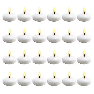 XHKDSYMC 24 PCS White Floating Candles, Unscented Dripless Wax Discs Floating Candles Mini Candle Floating Discs for Centerpieces, Cylinder Vases, Weddings, Party, Home Decor