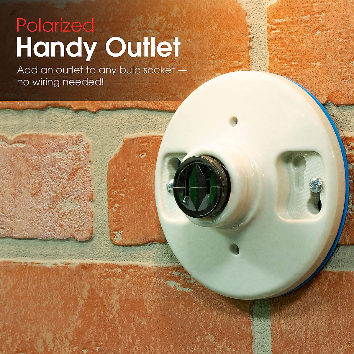 General Electric, 2 Pack, Black, Power Gear Polarized Handy Plug, Convert Light Bulb Socket to Outlet Adapter, 2-Prong, Easy to Install, UL Listed, 54276, 2 Count