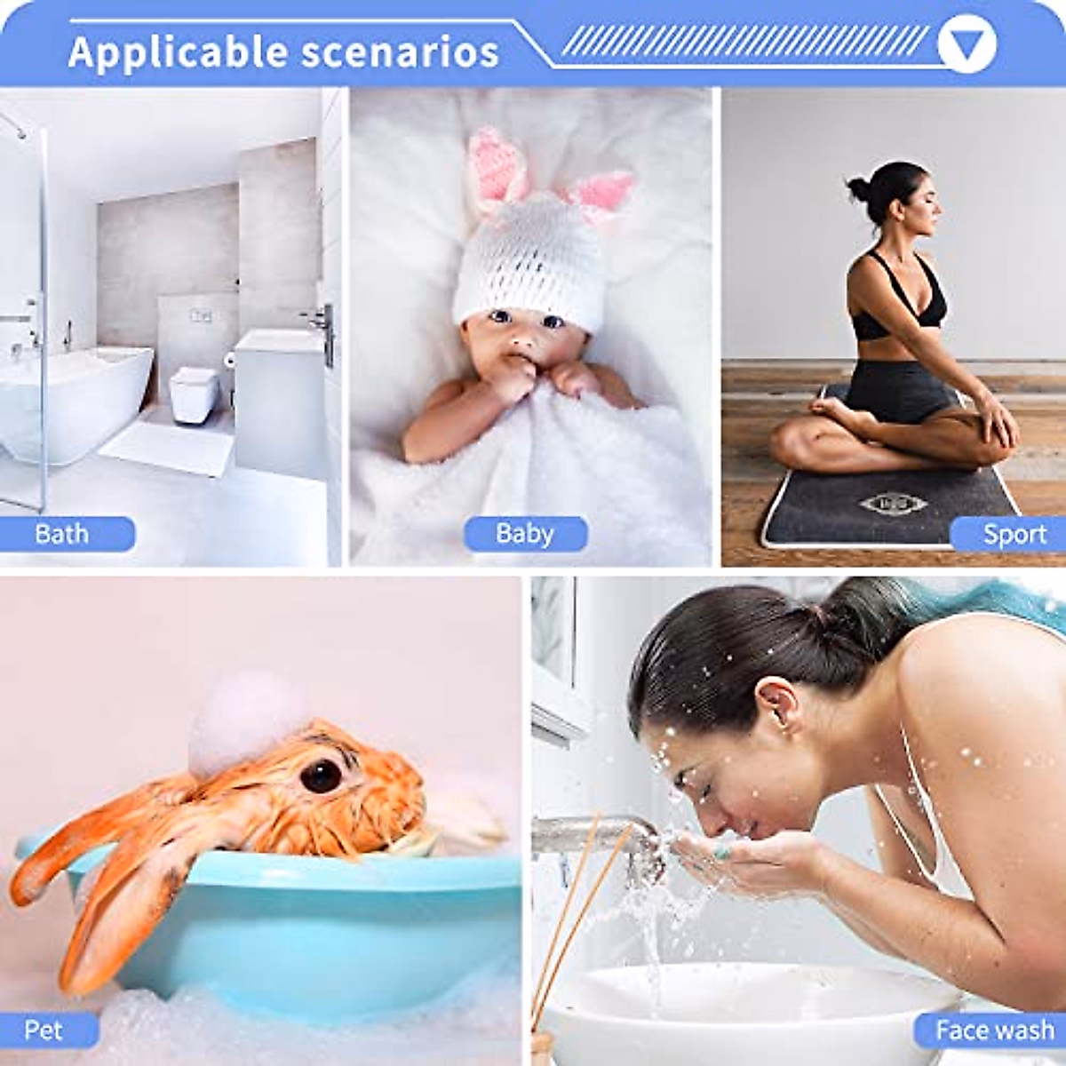 ALAZA Wash Cloth Set Pink Cherry Blossom(2) - Pack of 6 , Cotton Face Cloths, Highly Absorbent and Soft Feel Fingertip Towels(226cr8g)