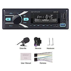 Auto Radio Car Stereo Bluetooth Single Din LCD Audio Radio with APP Control MP3 Player LXKLSZ Supports Hands Free Calling AM/FM Radio AUX Input TF/EQ/USB Fast Charging Radio Receiver
