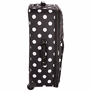 Rockland Vara Softside 3-Piece Upright Luggage Set, Black dot, (20/22/28)