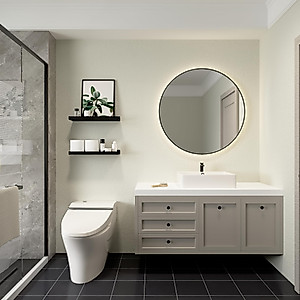 Boswillon Floating Shelves Wall Mounted Set of 2, Modern Black Wall Shelves for Storage with Lip, Display Picture Ledge Shelf for Wall Decor Bedroom Living Room Bathroom Kitchen