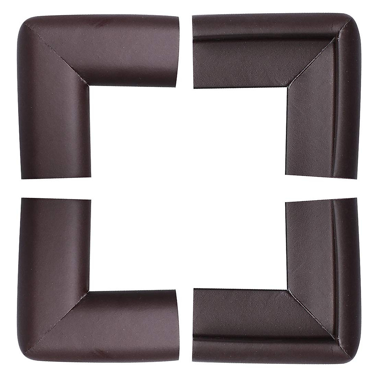 uxcell 4 Pack Foam Furniture Table Desk Edge Cover Pads Protectors Corner Cushions Bumper Guards Brown