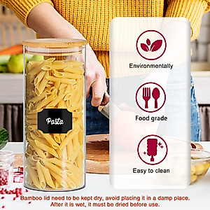 BGraceyy Glass Jars with Bamboo Lids for Kitchen, 32 oz 8 Pcs Airtight Pantry Storage Containers for Rice, Candy, Sugar, Flour, Nuts, Cookie, Coffee Bean