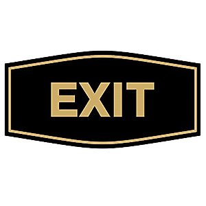 Fancy EXIT Sign (Black/Gold) - Medium