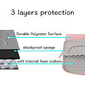 MOSISO Laptop Case 16 inch, 15-15.6 inch Laptop Sleeve with Handle Compatible with MacBook Pro 16 inch, HP, Acer, Dell, Lenovo, ASUS Notebook, Polyester Multifunctional Computer Bag, Pink