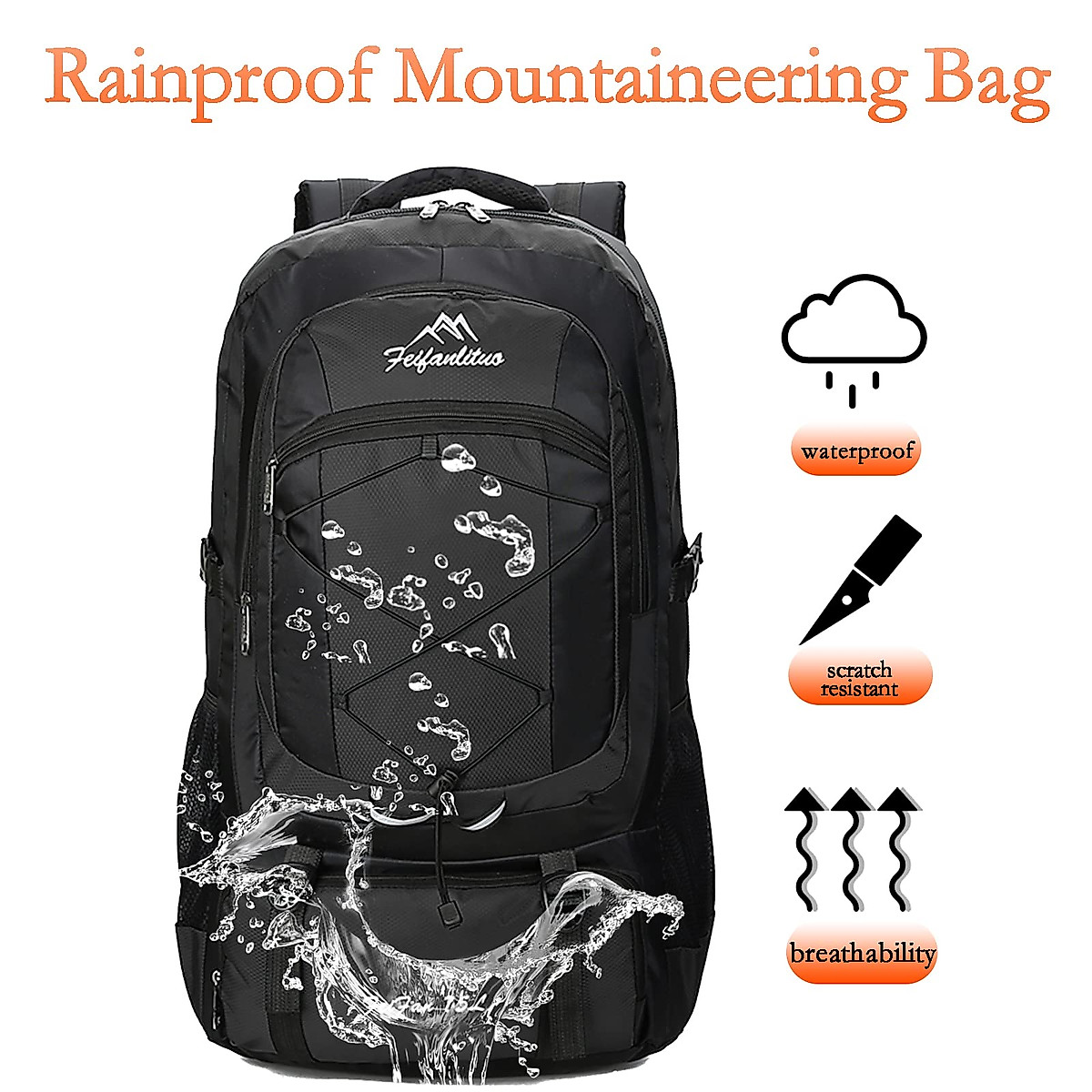 RaoRanDang Hiking Backpack Waterproof Lightweight Durable 75L Large Capacity Travel Backpack Suitable for Hiking, Mountaineering, Camping, Fishing...