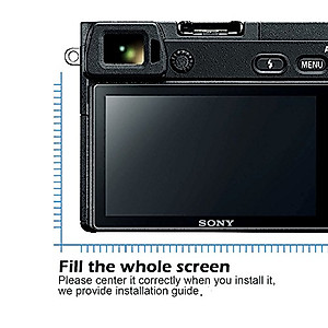 QIBOX Glass Screen Protector Compatible with Sony Alpha A6600 A6100 A6400 A6000 A5000 A6300 NEX-7 NEX-3N NEX-5 NEX-6L, 3-Pack Tempered Glass Anti-scratch Ultra-Clear Cover(NOT for a6500/a5100)