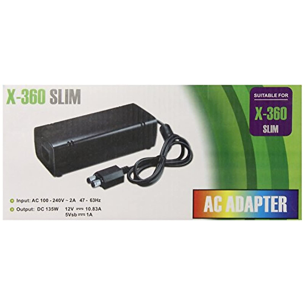 Gen AC Adapter Power Supply Cord for Xbox 360 Slim