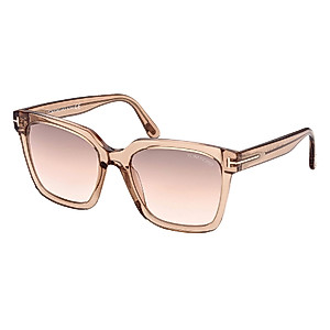 Tom Ford SELBY FT 0952 Transparent Light Brown/Brown Shaded 55/19/140 women Sunglasses