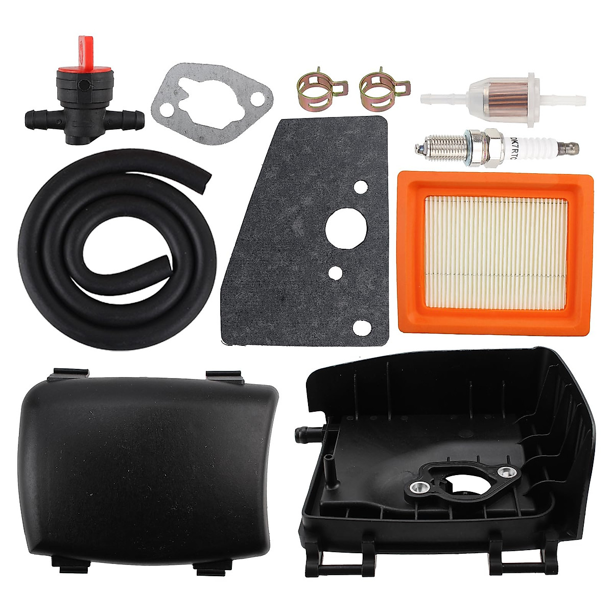 partszen 14 853 68-S Carburetor for Kohler XT650 XT675 XT6.75 Lawn Mower with 14 083 15-S Air Filter Cover Kit