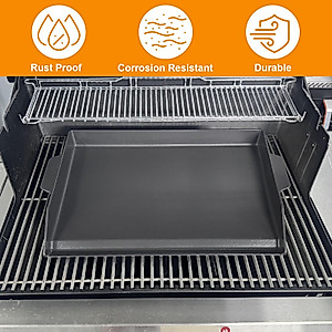 Universal Griddle Insert for Gas Grill, Cast Iron Flat Top Griddle for Outdoor Grill, Charcoal Grill, Camp Chef/Weber/Charbroil/Nexgrill/Kenmore Big Gas Grill Griddle Etc. All Gas Grills 23" x 16"