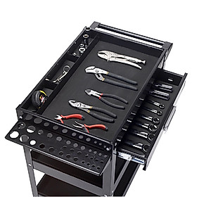 Performance Tool W54006 23-Inch x 16-Inch 3 Shelf Utility Cart with Drawer