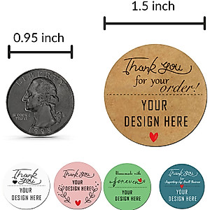 Inshoney Custom Stickers Thank You for Your Order Stickers Lables Personalized Sticker for Business Logo 1.5inch, 2inch, 100pcs,200pcs