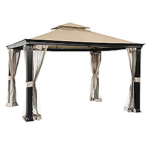 Garden Winds Replacement Canopy for Tivering Two Tiered Gazebo - Standard 350 - Beige