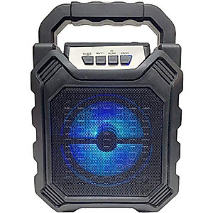 FM Radio TF/USB MP3 Player Bluetooth Portable Speaker Rechargeable-Black