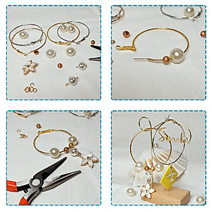 60pcs Beading Hoop Earrings Finding,FUNCYboo 50mm Round Earring Hoop Open Earring Beading Hoops for Jewelry Making DIY Crafts