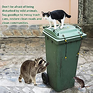 UYCCIMB Trash Can Locks for Animals Stop from Rummaging Metal Universal Lid Lock for Outdoor Garbage Cans-Durable Rubber Coated Braided Wire Rope(1 Pack Yellow)