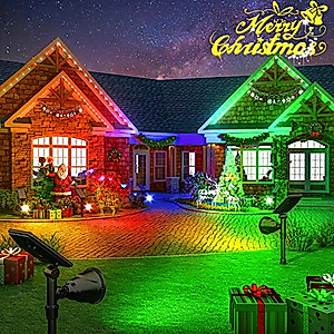 ROSHWEY Solar Outdoor Lights Waterproof, 9 Lighting Modes Solar Garden Lights Colored Landscape Spotlights Spot Lights Outdoor for Backyard House Yard Pool Patio- 4 Pack