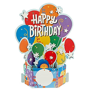 Hallmark Paper Wonder Pack of Pop Up Birthday Cards, Balloons and Cake (8 3D Cards and Envelopes)