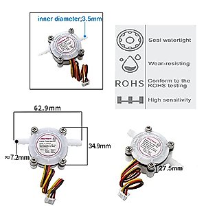 DIGITEN 0.3-6L/min G1/4" Water Coffee Flow Hall Sensor Switch Meter Flowmeter Counter Connect Hose