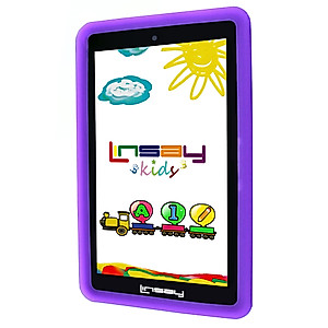 LINSAY 7" 2GB RAM 32GB Storage Android 12 Tablet with Purple Kids Defender Case, Pop Holder and Pen Stylus