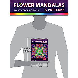 Flower Mandalas and Patterns. Travel Size Coloring Book for Adults on Thick Artist Paper with a Spiral Binding on The Top