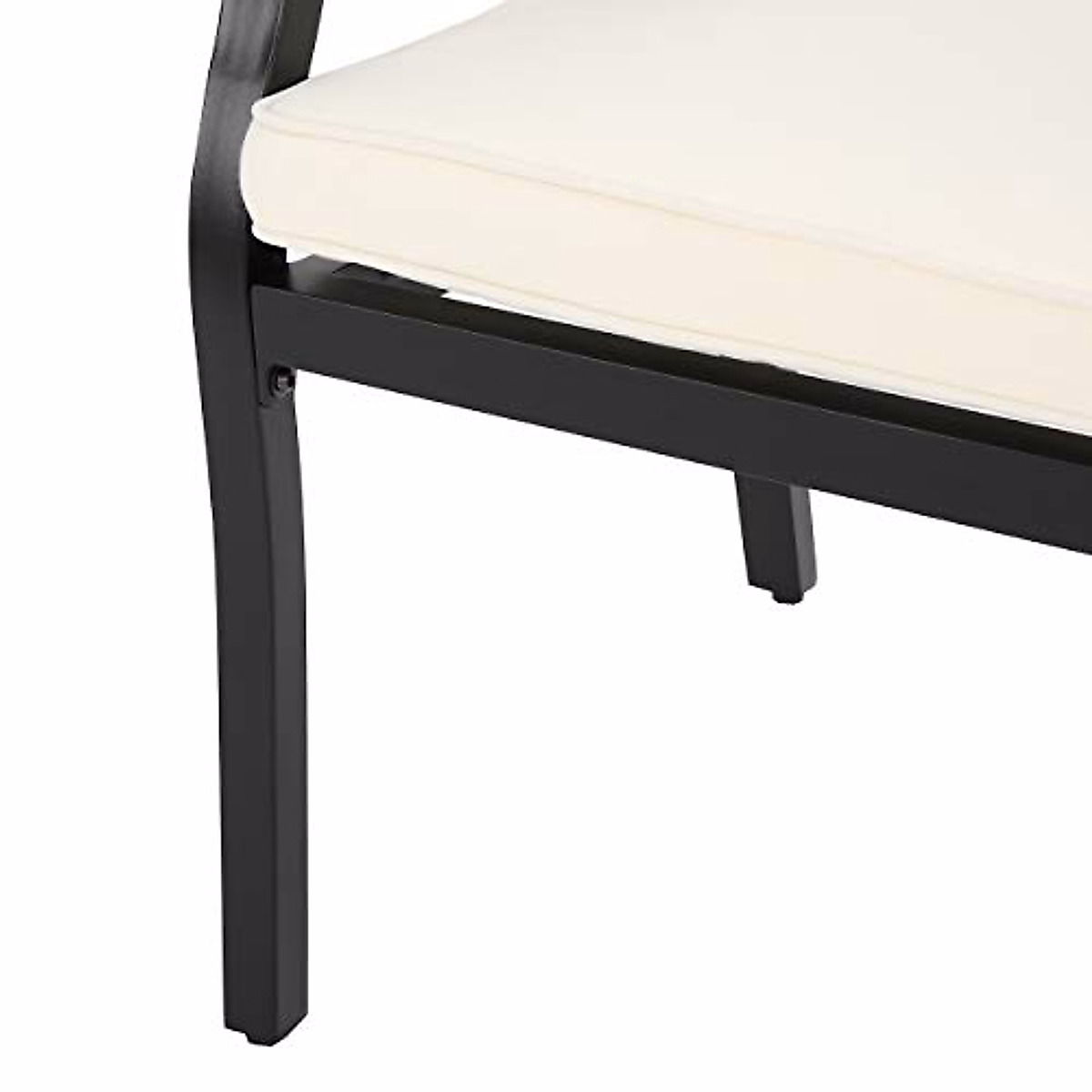 Christopher Knight Home Exuma Outdoor Cast Aluminum Dining Chairs with Water Resistant Cushions, 2-Pcs Set, Black / Ivory