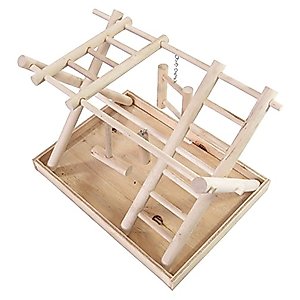 YML Wood Jungle Bird Playground with Chew Toys