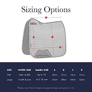 LeMieux Dressage Cotton Square Saddle Pad - English Saddle Pads for Horses - Equestrian Riding Equipment and Accessories (White - Small/Medium)