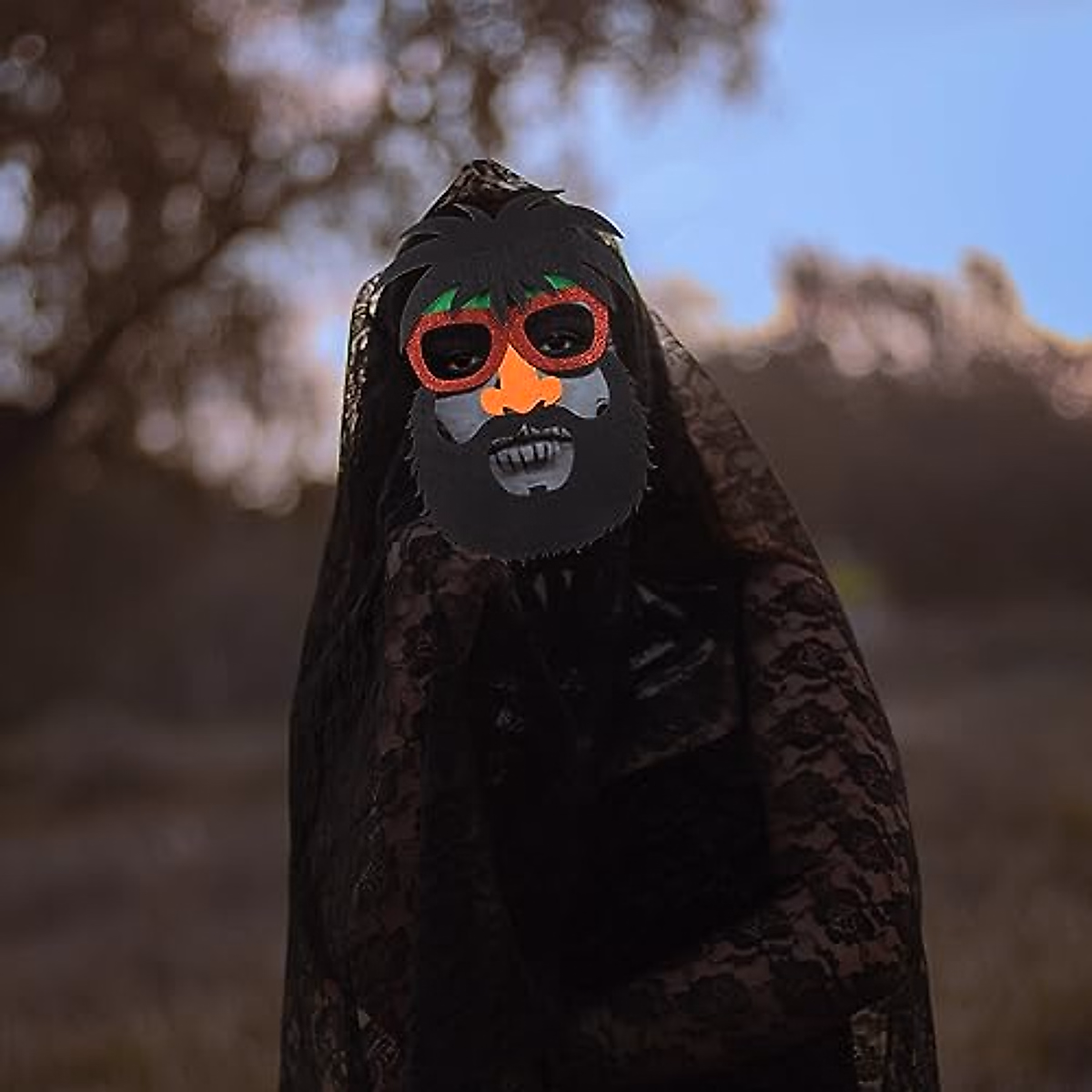 ABOOFAN Christmas Decor Halloween Eyeglasses Beard Mask Cartoon Pineapple Glasses Frame Beard Halloween Party Photo Booth Props Outdoor Halloween Decorations