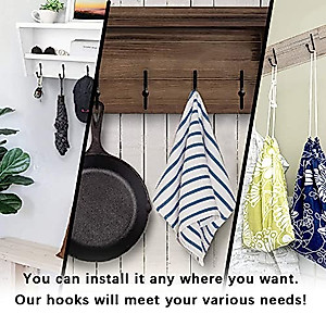 NC Black Coat Hooks, 10 Pack 1 x2 Heavy Duty Single Wall Hooks with Metal Screws Included, Wall Mounted Hook for Hanging Clothes, Hats, Bags, Scarfs, Keys