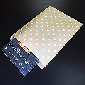 CuteBox Flat Paper White Polka Dot Kraft Gift Bags (8.5" x 11") for Merchandise, Crafts, Party Favors, Retail, Handmade Goods, Arts and Crafts, Outdoor Events, Holidays, Weddings 100pc