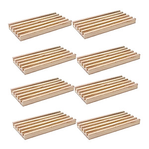 ESSAJOY Wooden Domino Trays/Racks Set of 8 Mexican Train Domino Trays/Racks Double 12 Tiles Holders Rack Domino Tiles Holders Domino Wood Holder【 Dominoes not Included】